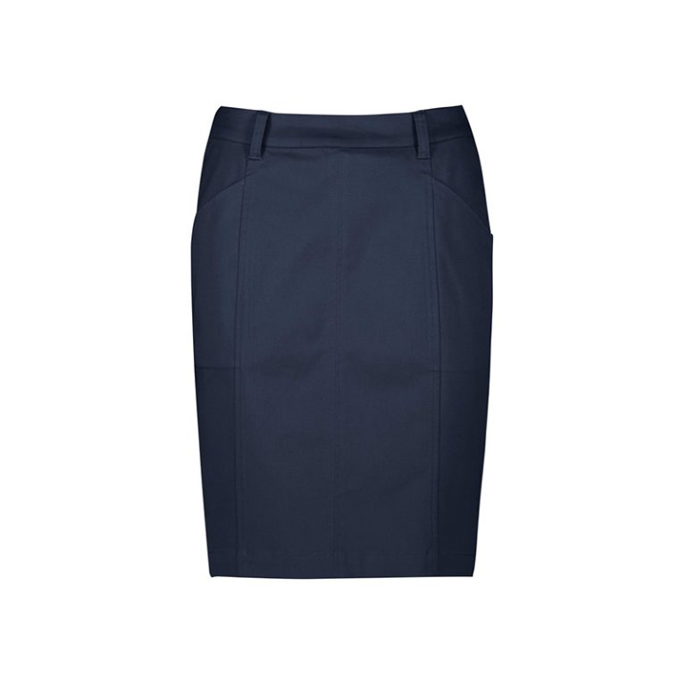 LADIES MID WAIST STRETCH CHINO SKIRT - Shoreside Clothing